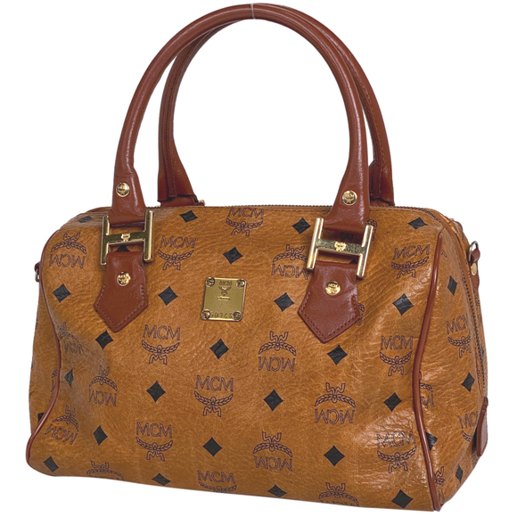 MCM | Bags | Mcm Logo Gram Mini Bag 2way Visetos Leather Brown | Poshmark